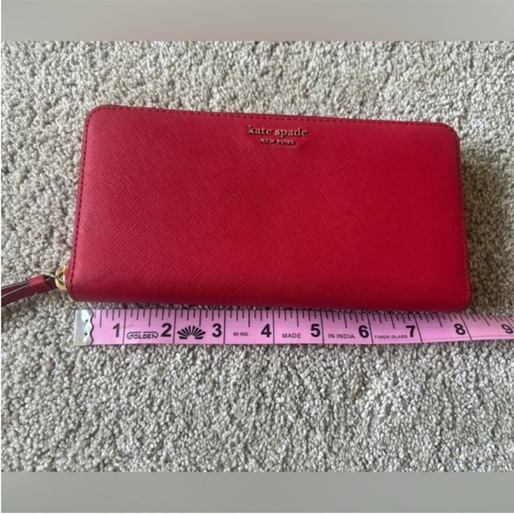 kate spade | Bags | Kate Spade Red Wallet With Sleek Design And Smooth ...